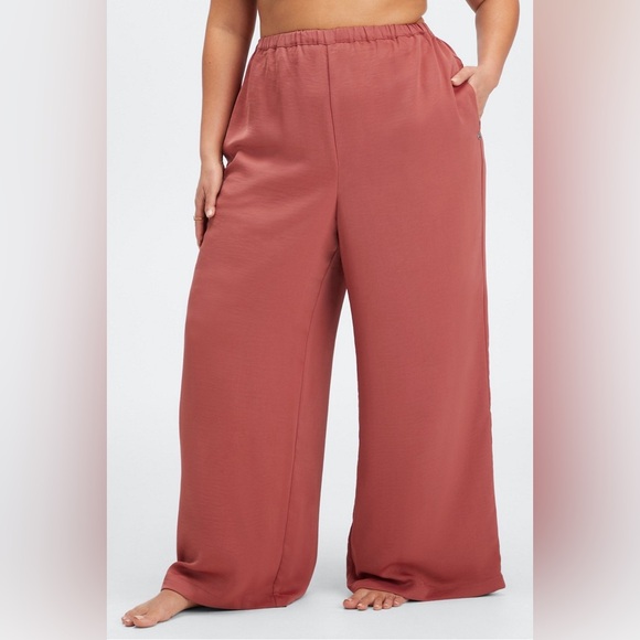 Fabletics | Pants & Jumpsuits | Fabletics Eco Satin Wide Leg Lounge ...